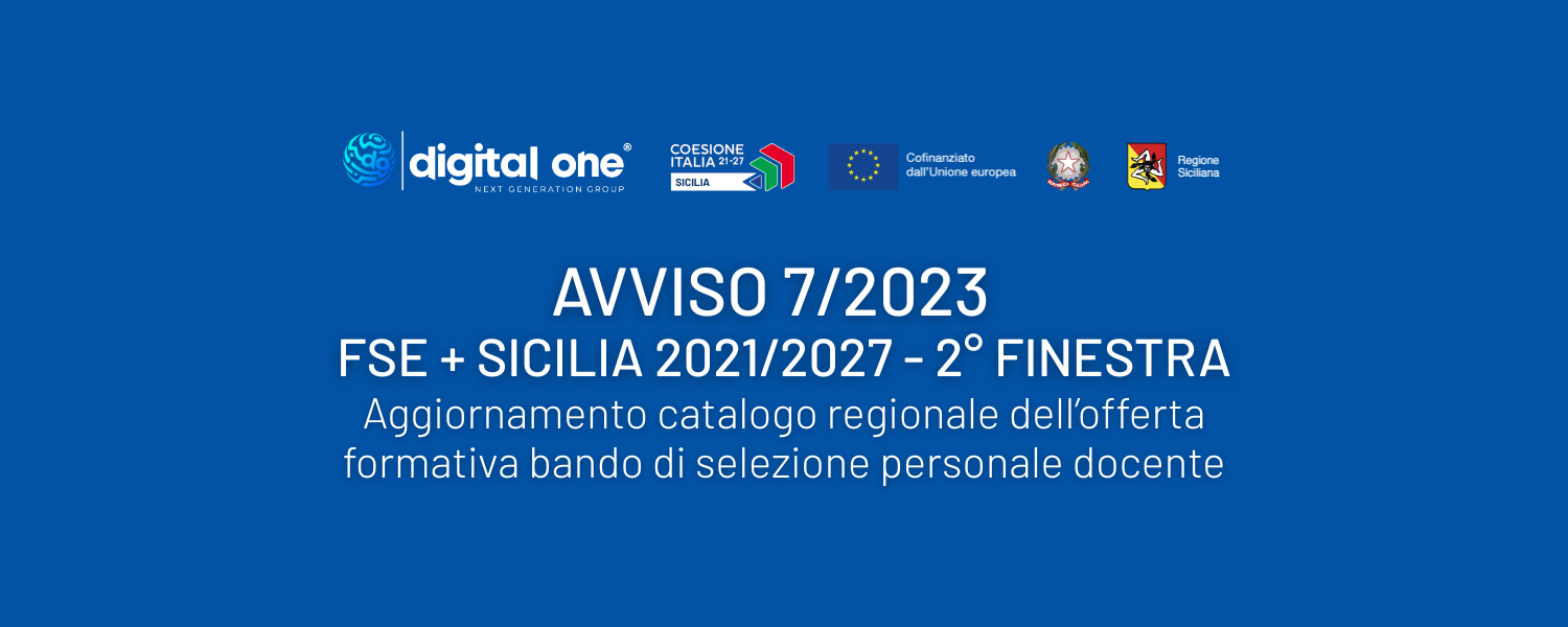 Avviso 7/2023 FSE+ Sicilia 2021/2027 – 2° Finestra – AGGIORNAMENTO CATALOGO REGIONALE DELL ...